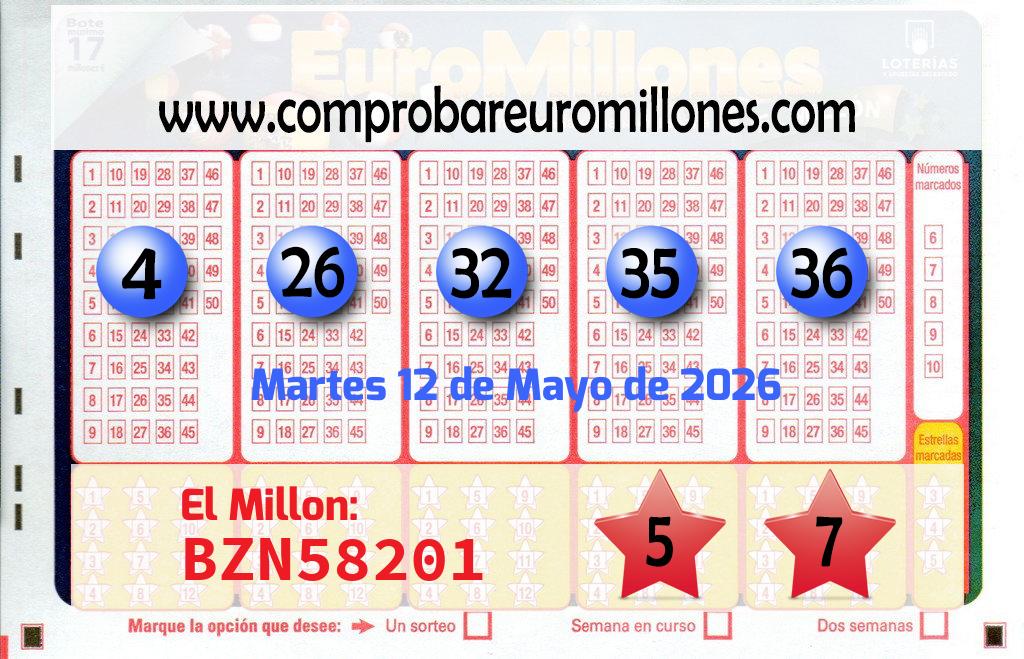 COMPROBAR EUROMILLONES - Martes 12 de Mayo de 2026 - Sorteo de hoy
